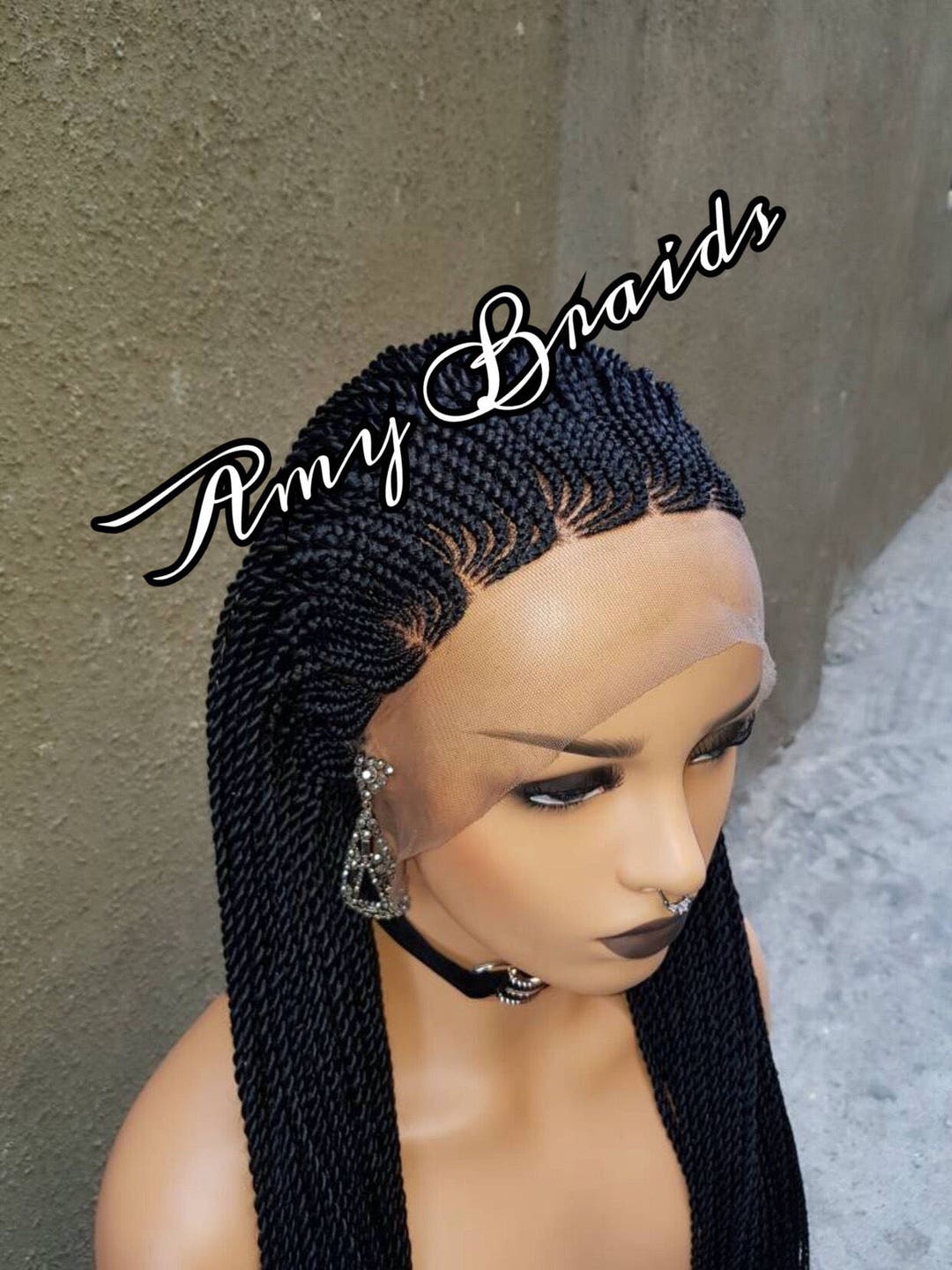 Amy Braids Box Braided Cornrow Wig, Our New Collections, 12 Pieces ...