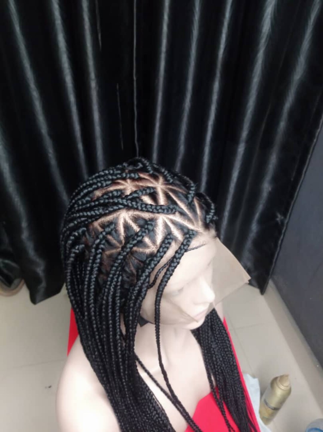 Amy Braids Lace Frontal Wig Knotless Color Black in 22 Inches, Natural ...