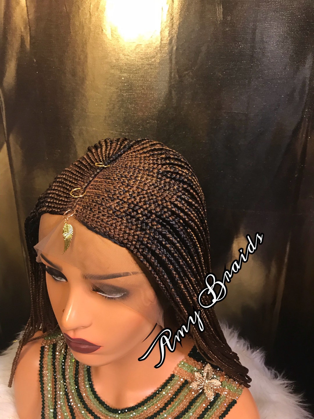 Amy Braids Box Braided Cornrow Wig Custom in Color & Length for Black ...