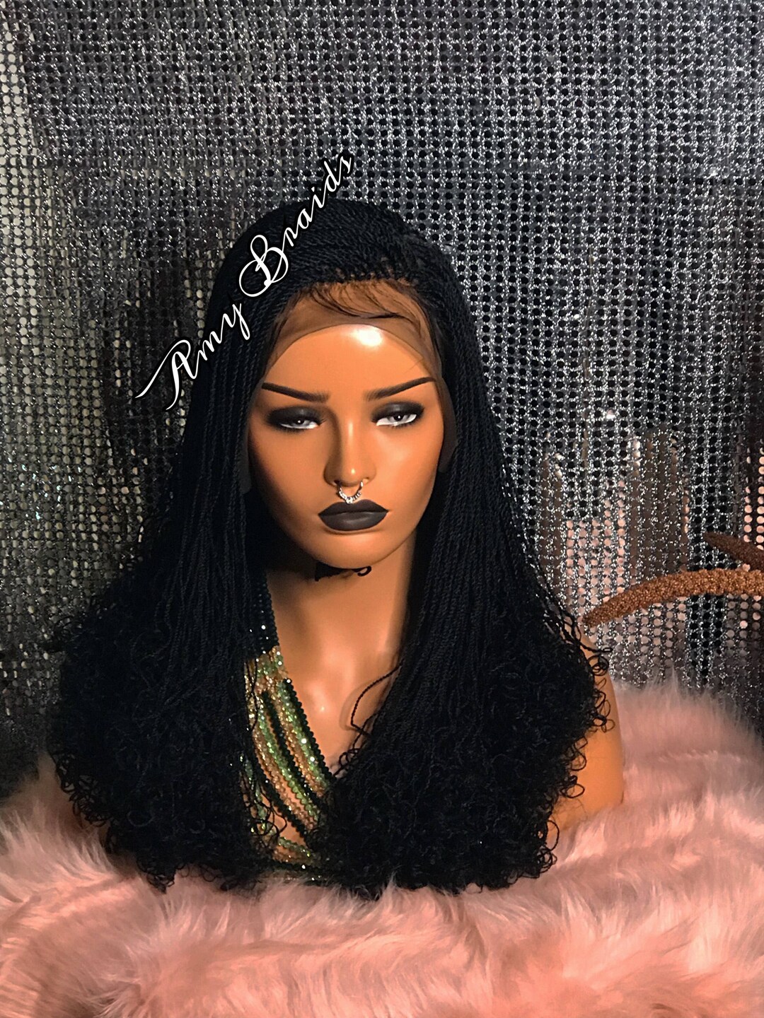 Amy Braids Braided Bouncy Curly Wig, Custom Colors Style & Length for ...