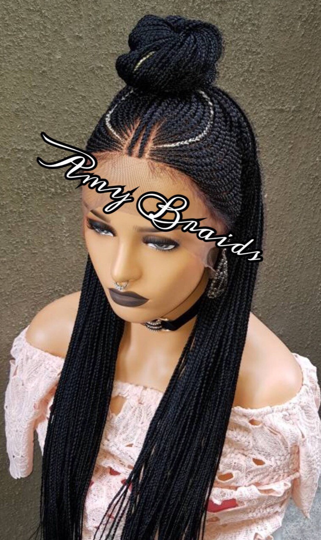 Amy Braids Box Braided Tribal Wig for Black Women, Natural Looking ...