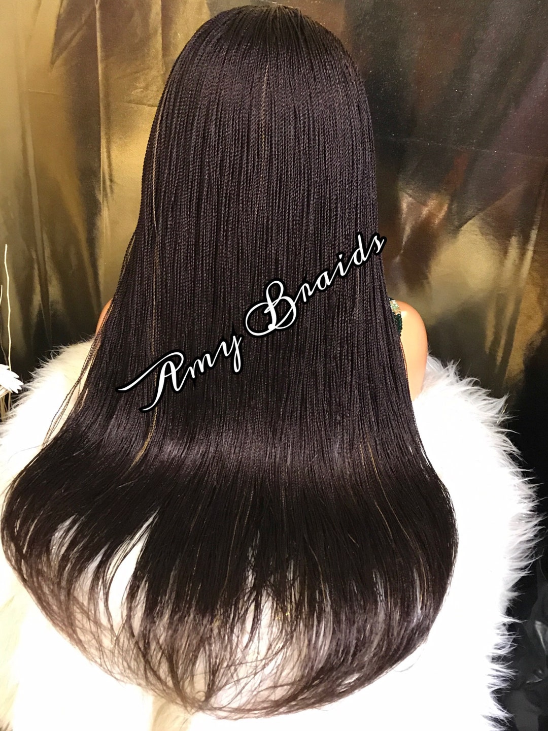 Amy Braids Lace Frontal Braided Wig for Black Women 360 Micro Twist in ...