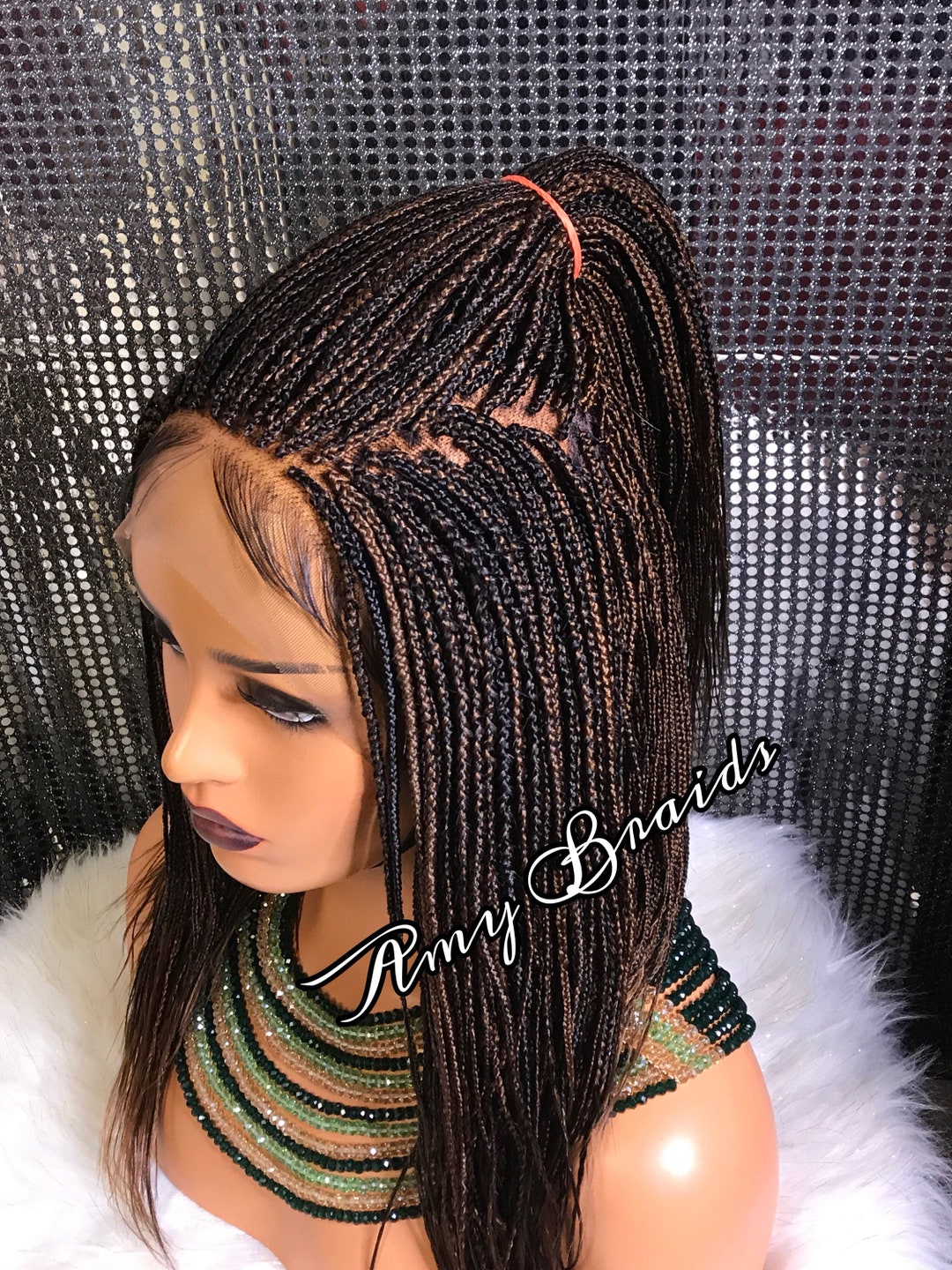 Amy Braids Lace Frontal Micro Box Braids Wig Color 30&33 16 Inches for ...