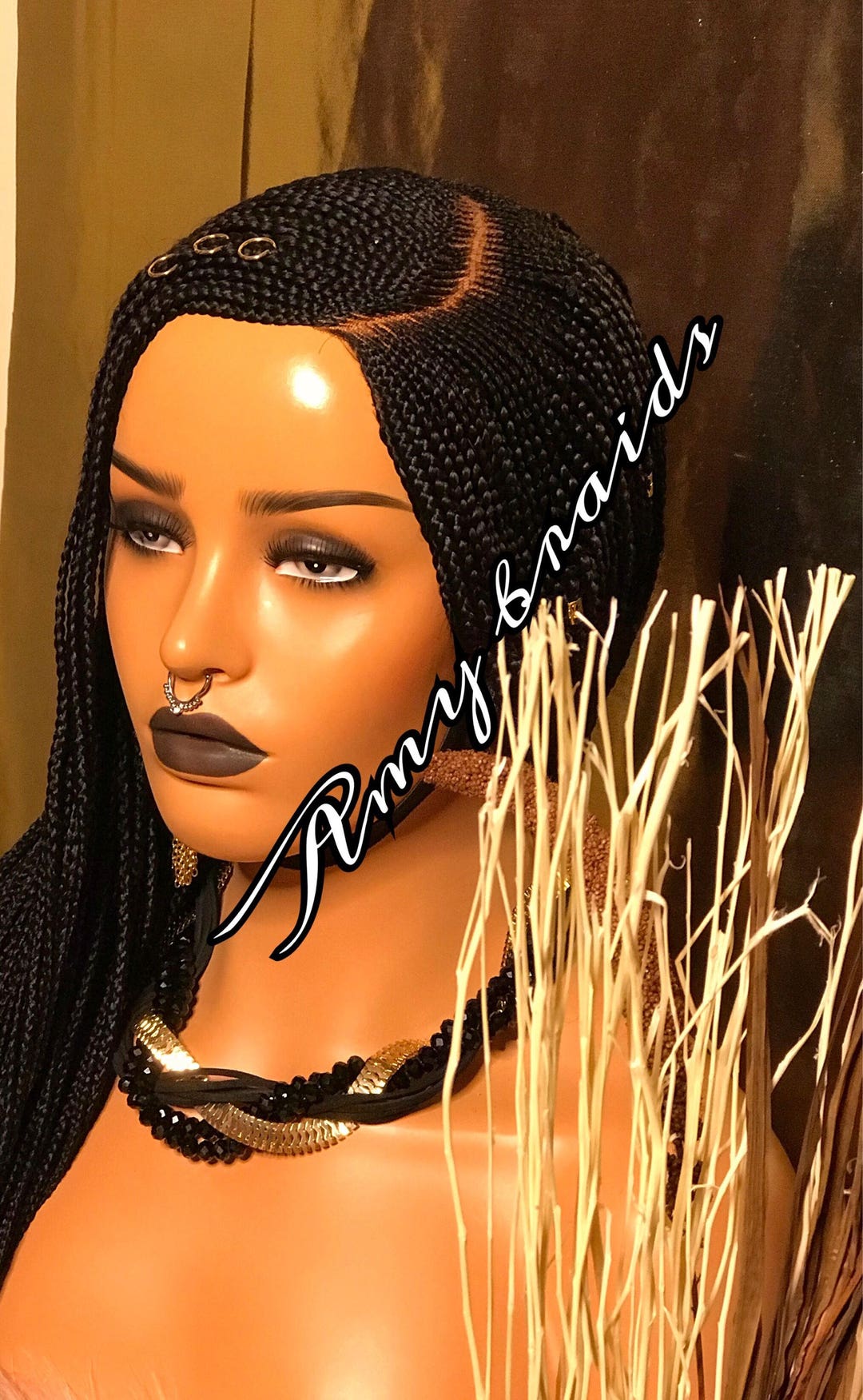 Amy Braids Lace Frontal Braided Cornrow Wig ‘C’ Curve Cornrow 24 Inches ...