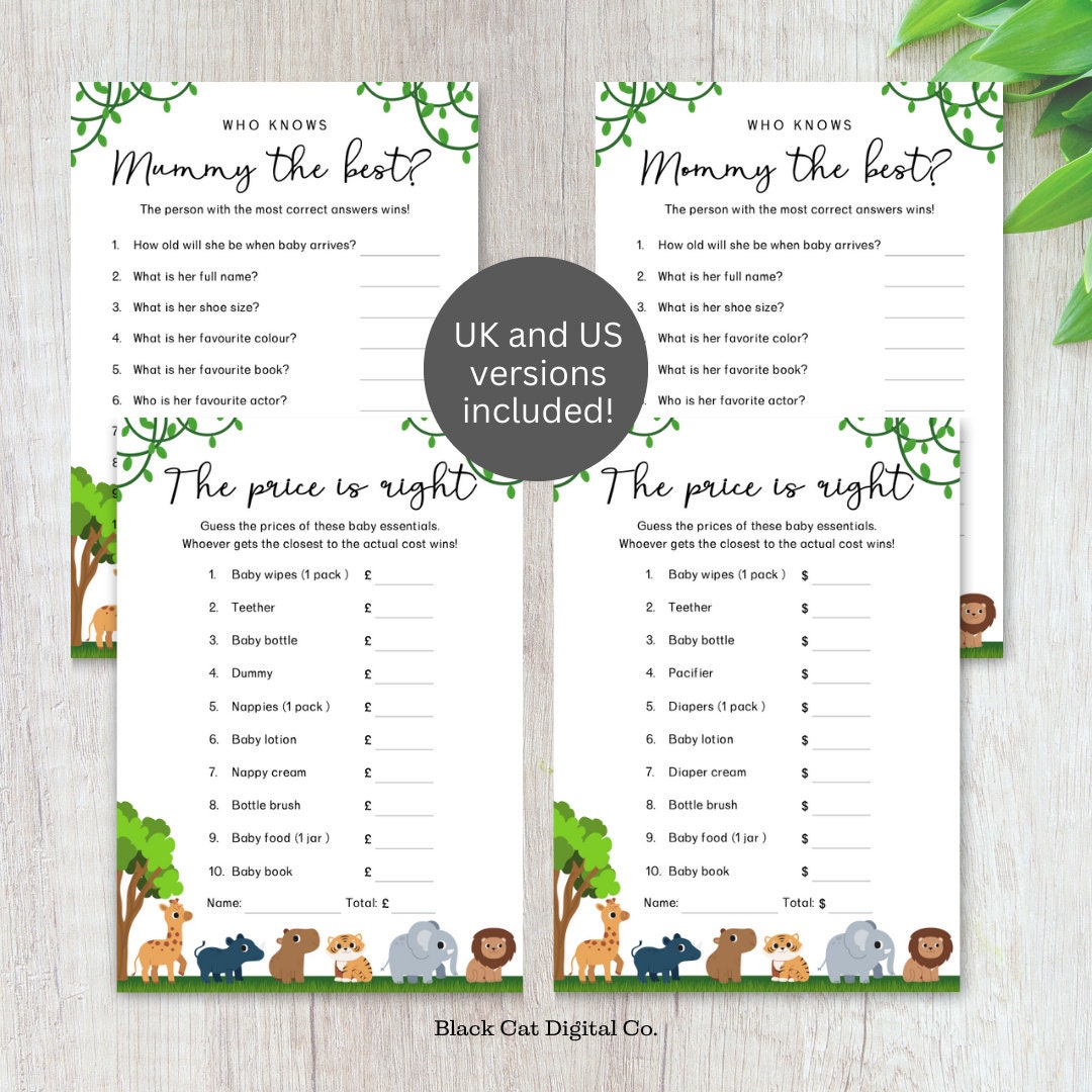 12 Printable Baby Shower Games Instant Digital Download Rainbow Design ...