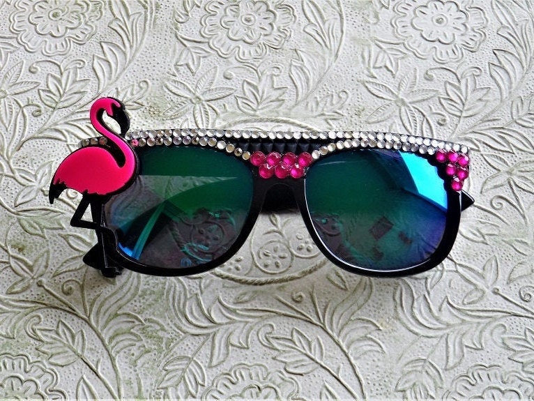 Custom Sunglasses Pink Flamingo