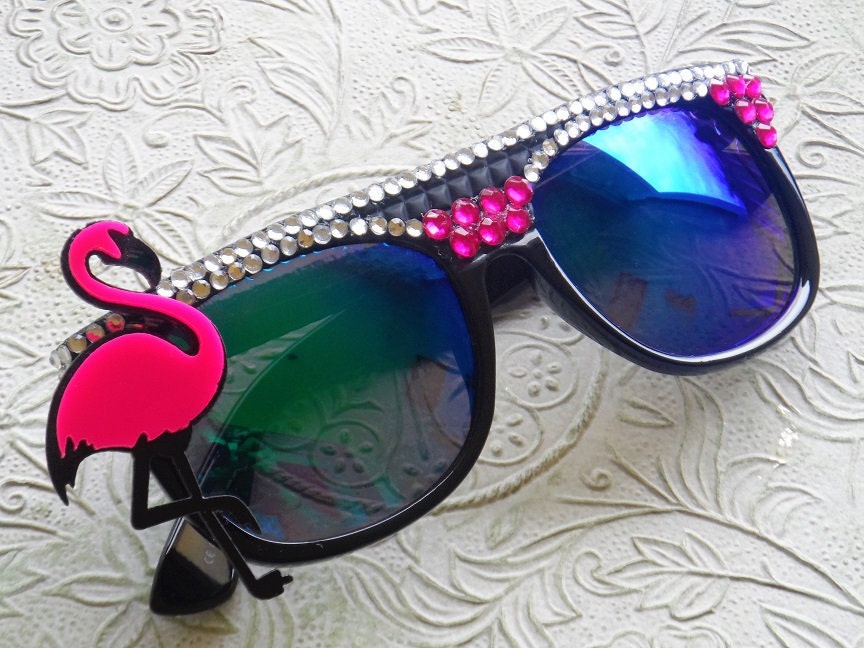 Custom Sunglasses Pink Flamingo