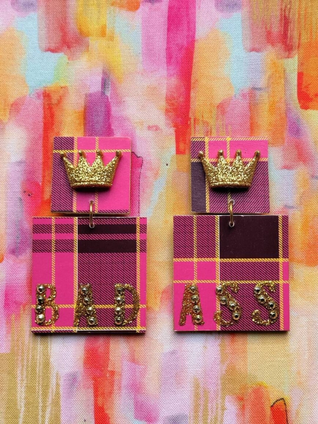 Bad Ass Queen Crown Earrings - One of a Kind - Etsy