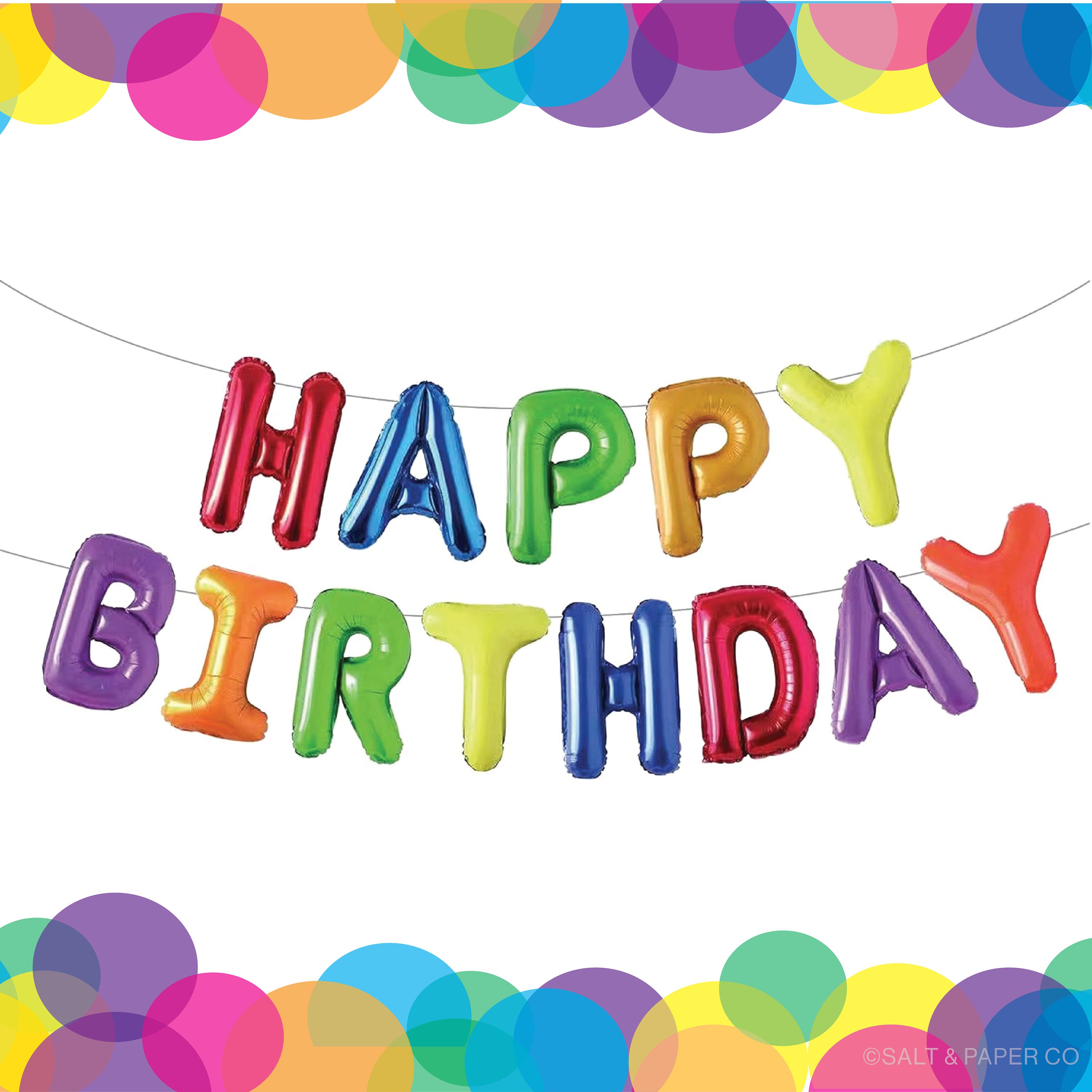 Colorful Birthday Letters Balloons Candy Colors Mylar Foil Balloons ...