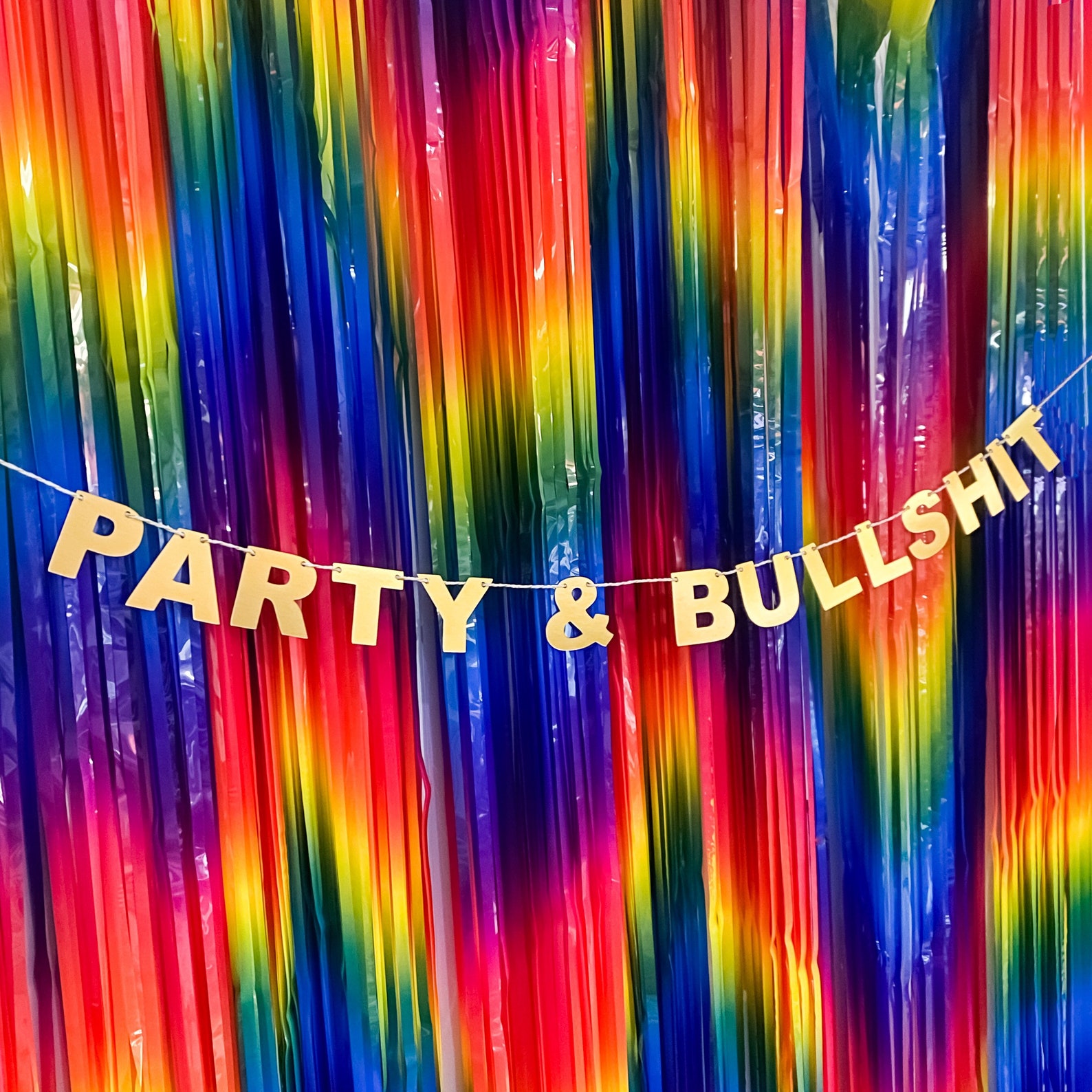 Rainbow Fringe Backdrop - Rainbow Curtain, Backdrop, Party Backdrop ...
