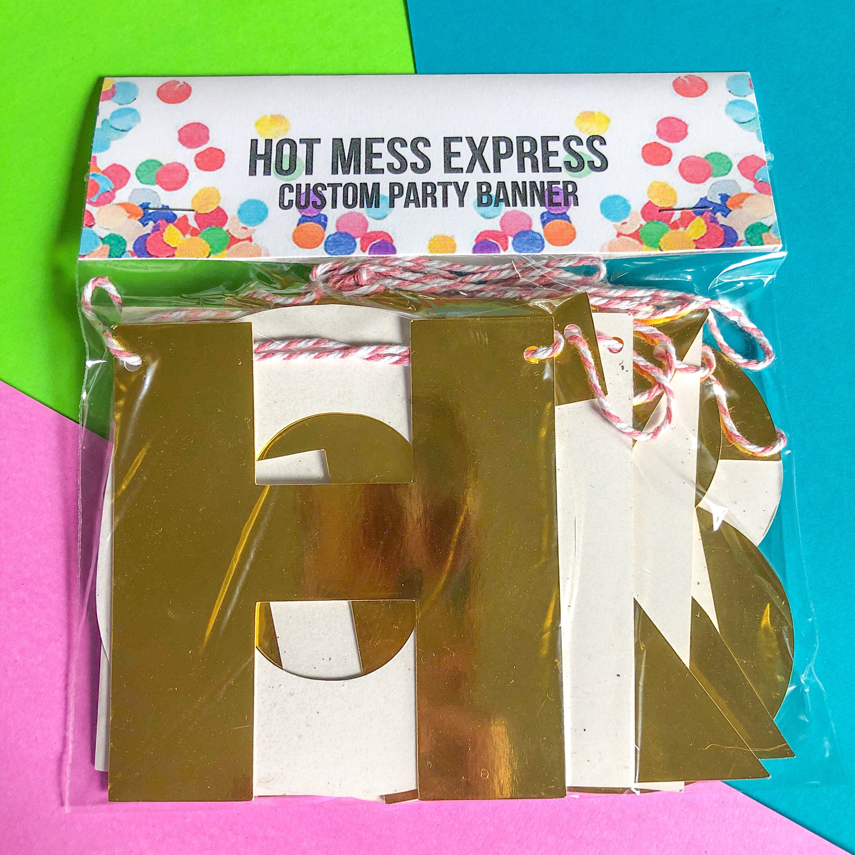 HOT MESS EXPRESS - Banner! Metallic Banner, Party Decor, Bedroom Decor ...