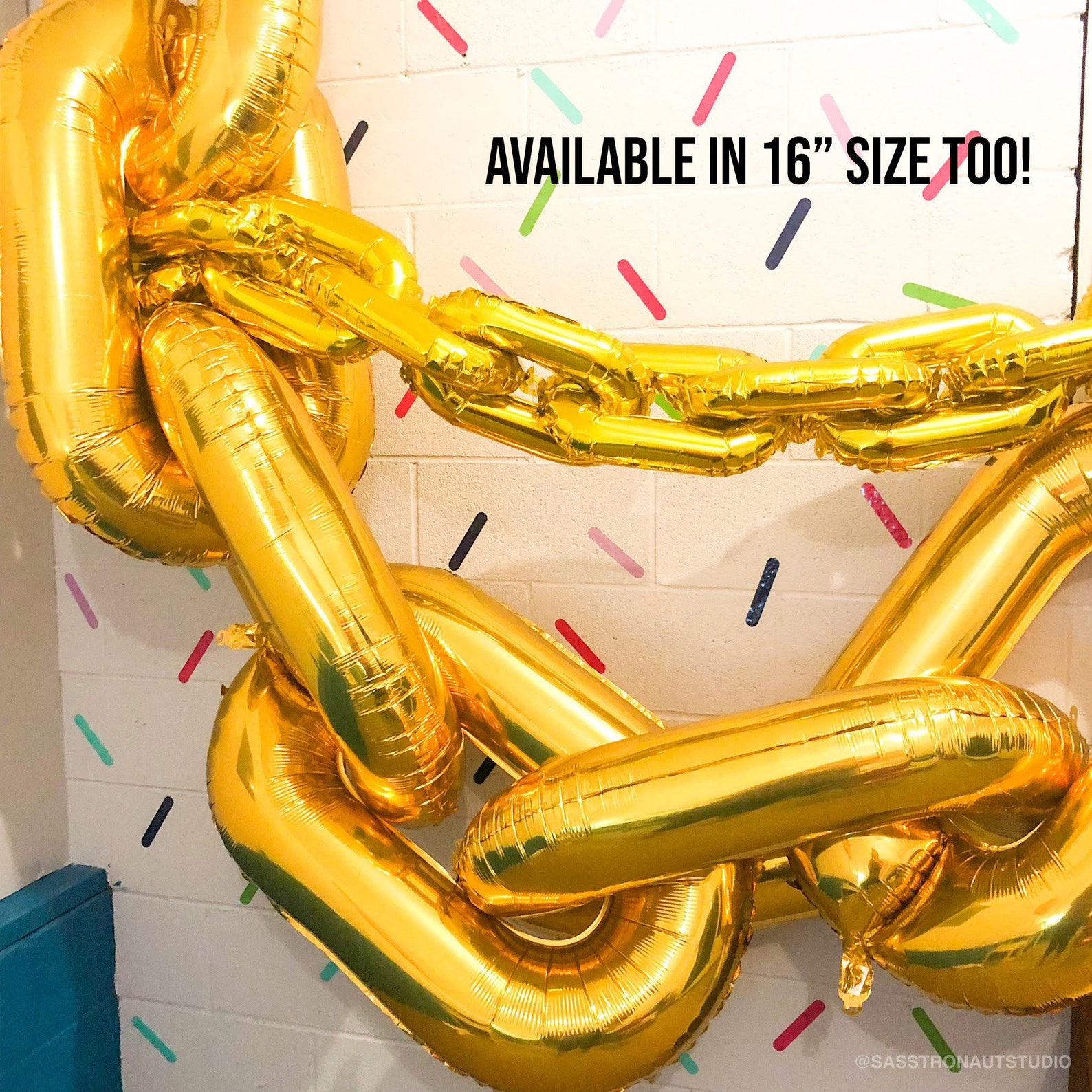 Large Gold Chain Balloons! Party Decor, 90's Party, 90s Party Supplies ...