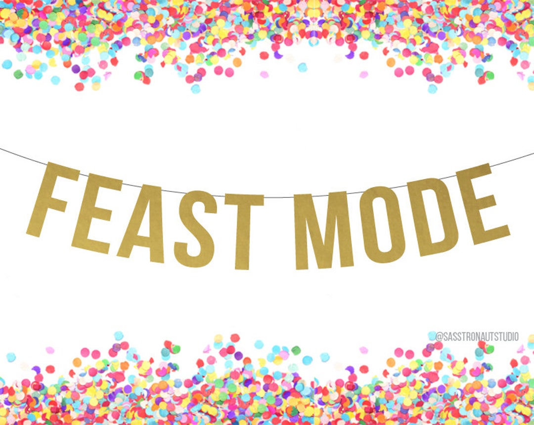 FEAST MODE - Thanksgiving Banner, Metallic Party Banner, Friendsgiving ...