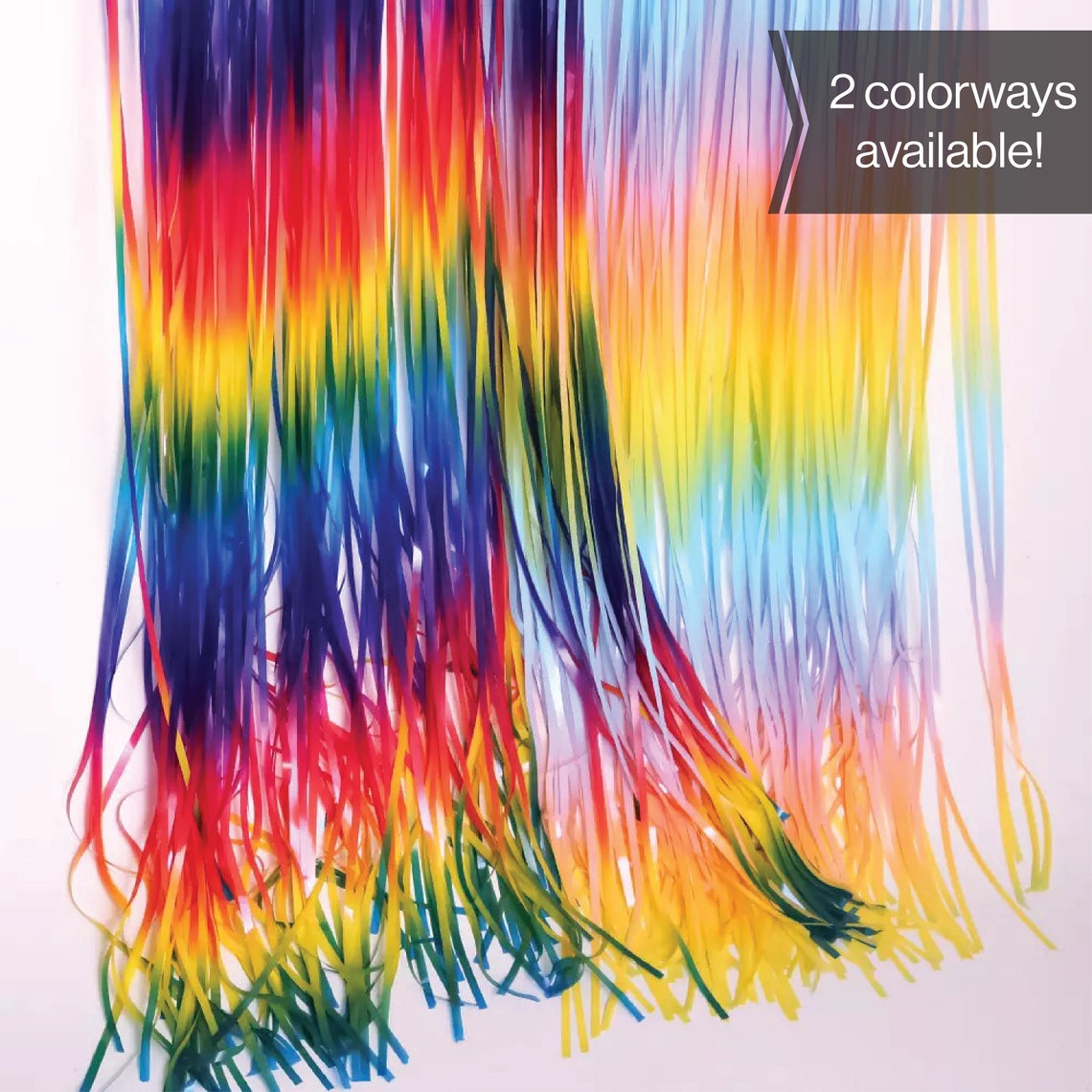 Pastel Rainbow Fringe Backdrop - Rainbow Curtain, Backdrop, Party ...