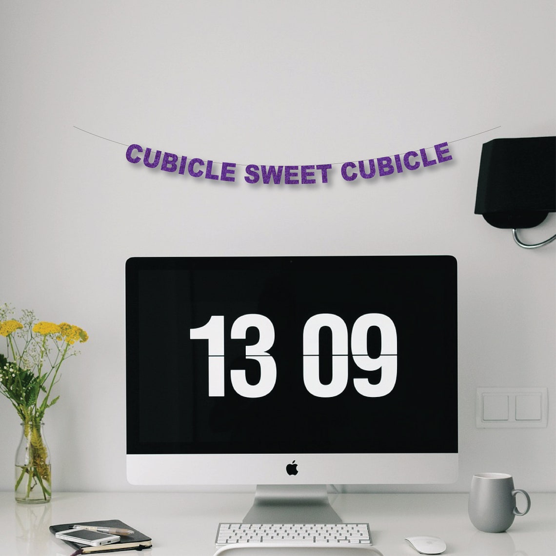 CUBICLE SWEET CUBICLE Mini Banner Glitter Banner Wall Decor - Etsy