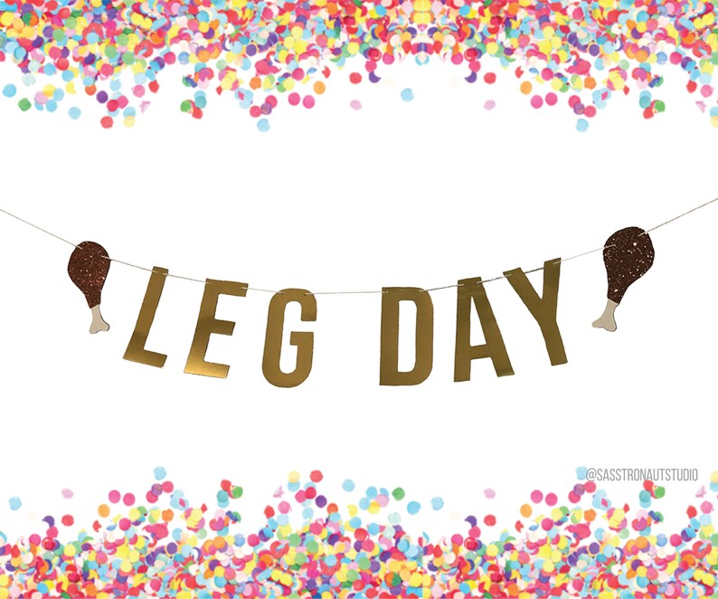 LEG DAY Thanksgiving Banner Metallic Party Banner - Etsy