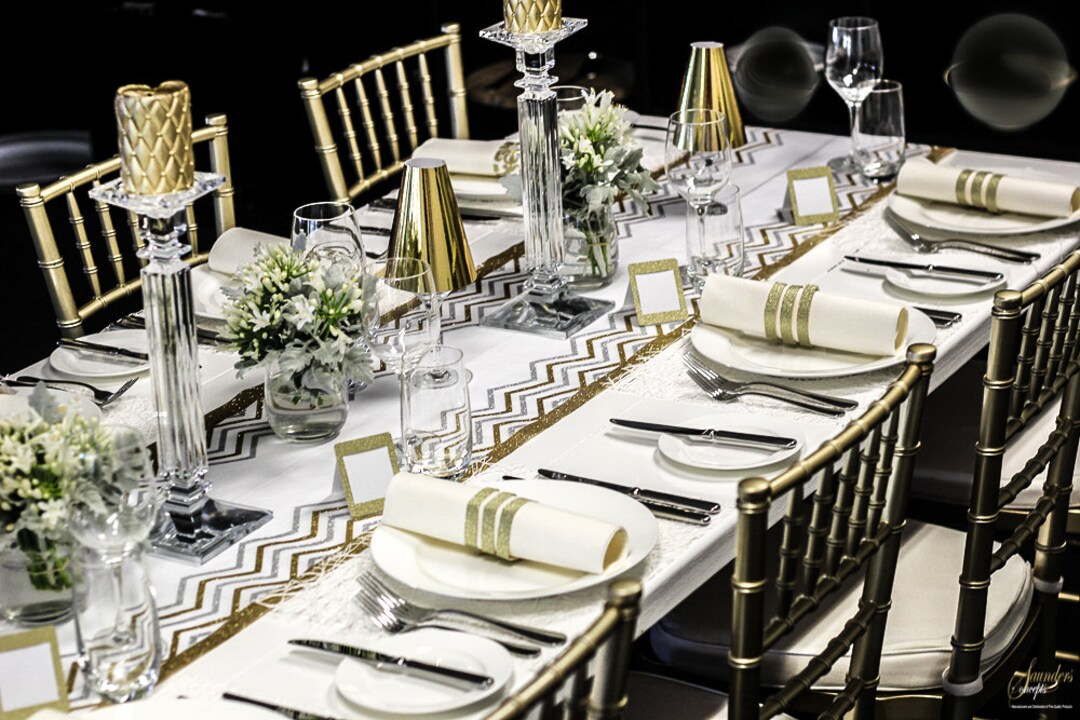 Christmas Table Runners, Gold Chevron Table Runner,chevron Design - Etsy