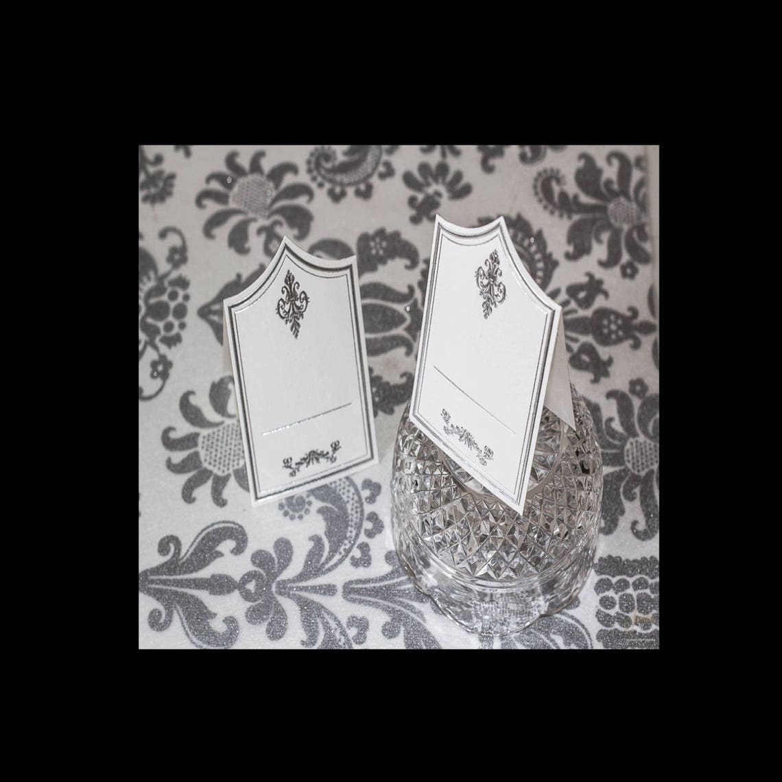 Silver Place Cards Elegance Design PACK OF 20 - Etsy