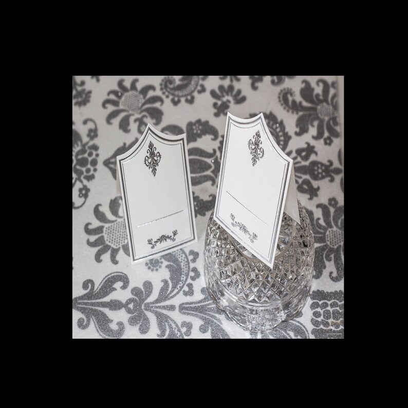 Silver Place Cards, Elegance Design PACK OF 20 - Etsy