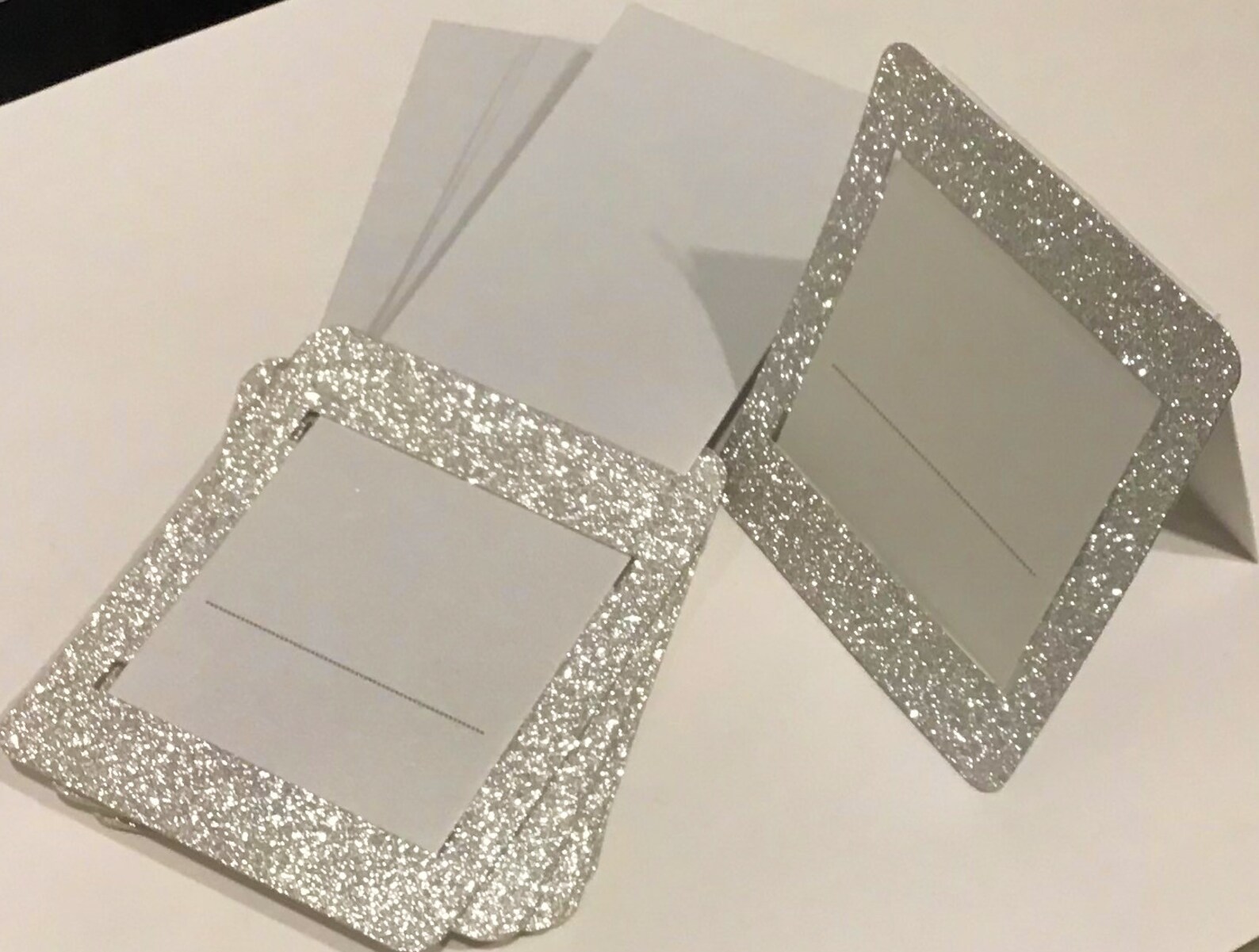 Silver Place Cards Glitter Design PACK OF 20 | Etsy