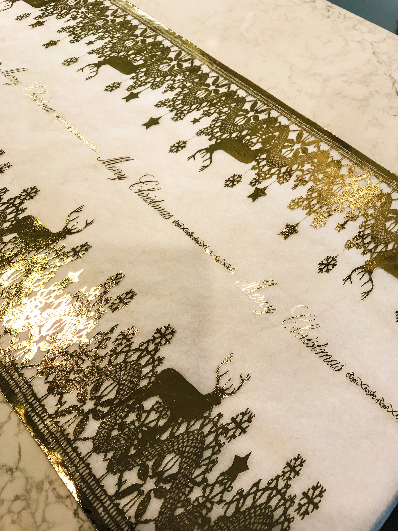 Christmas Table Runners, Gold Table Runner,, Size:35cm X 3 Mts 14x 10 ...