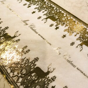 Christmas Table Runners, Gold Table Runner,, Size:35cm X 3 Mts (14"x 10 ...