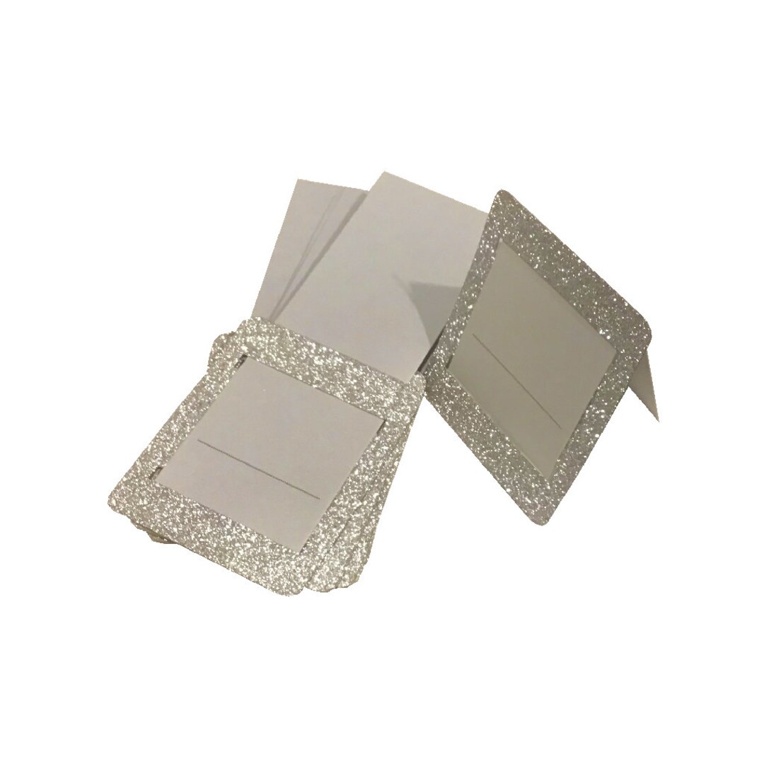 Silver Place Cards, Glitter Design - PACK OF 20 - Etsy