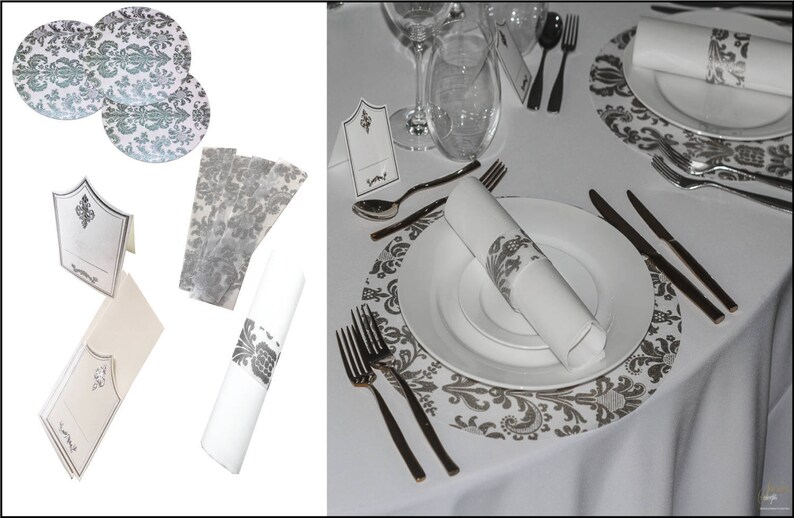 Silver Place Cards Elegance Design PACK OF 20 - Etsy