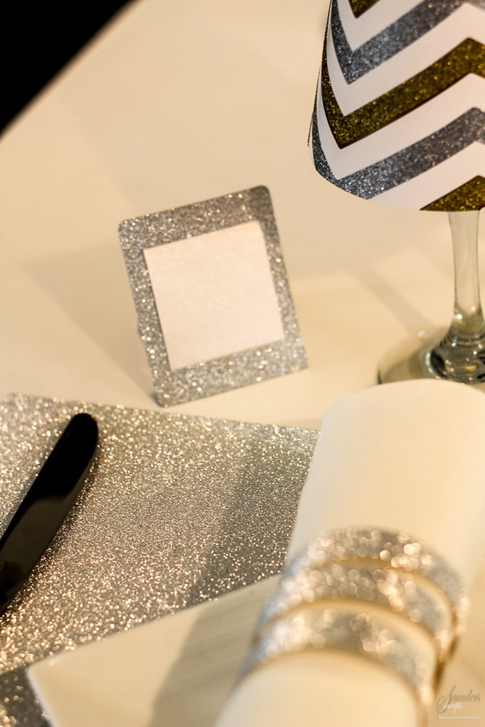 Silver Place Cards Glitter Design PACK OF 20 - Etsy