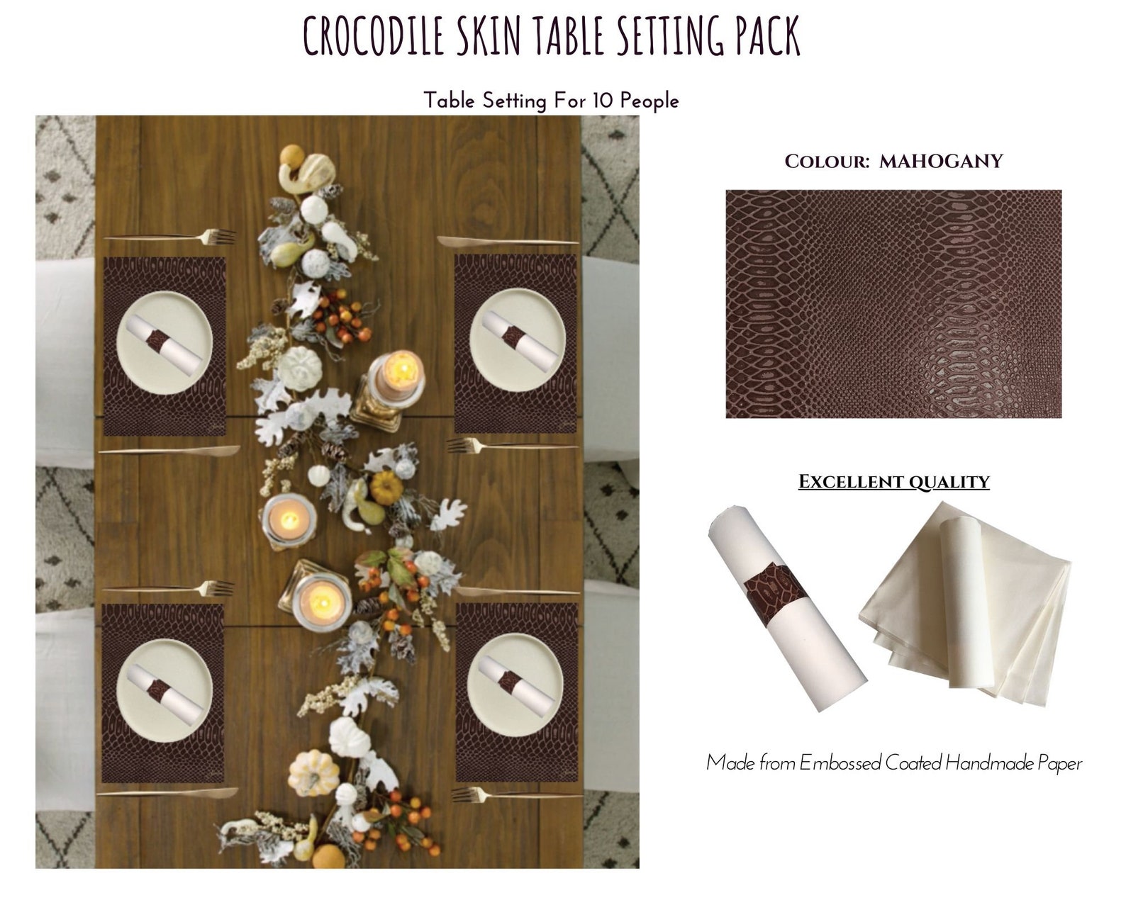 Table Setting Pack for 10 People details of Contents Listed - Etsy