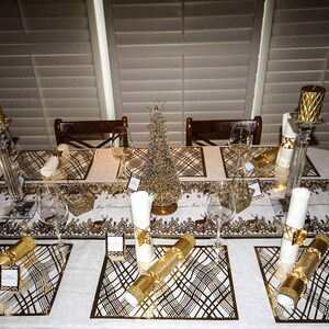 Christmas Table Runners, Gold Table Runner,, Size:35cm X 3 Mts (14"x 10 ...