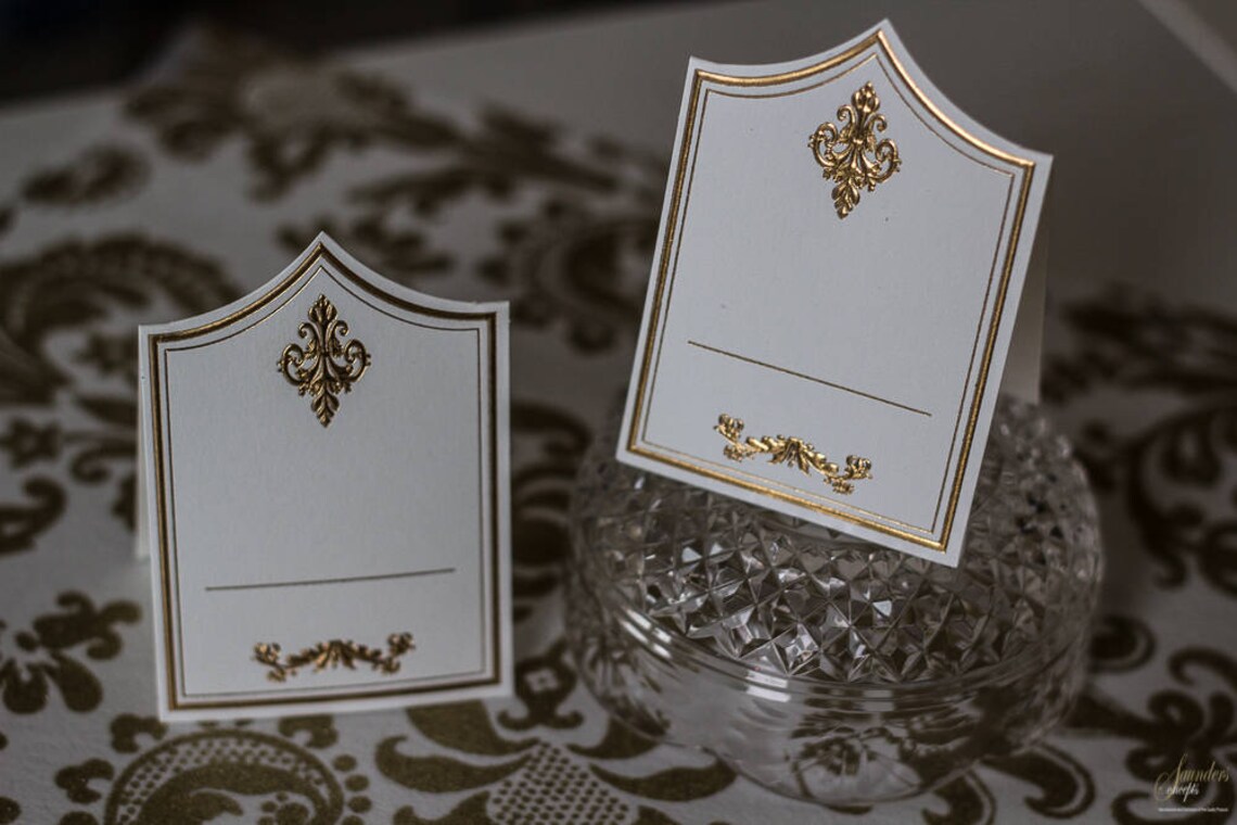 Gold Place Cards Elegance Design PACK OF 20 - Etsy