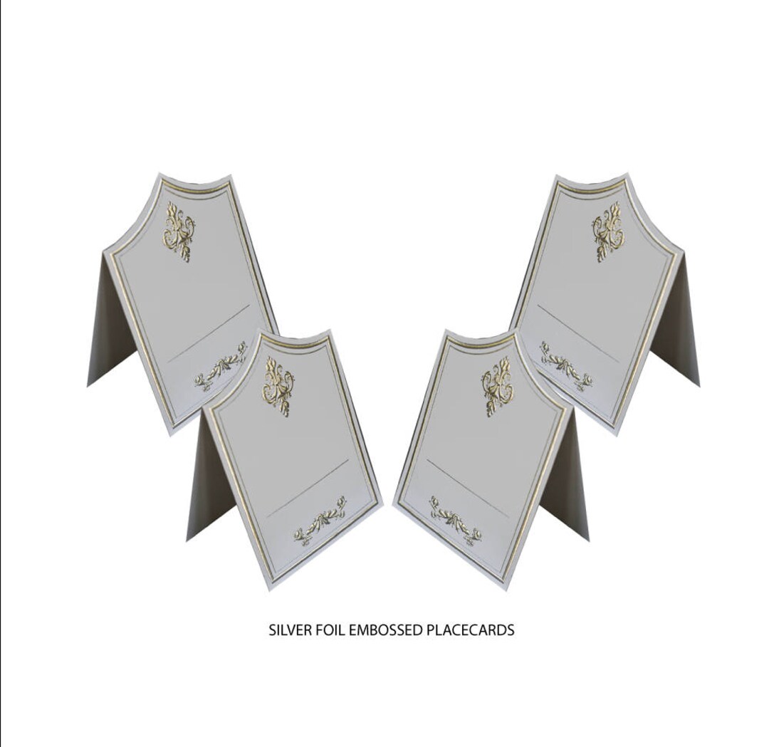 Silver Place Cards, Elegance Design - PACK OF 20 - Etsy