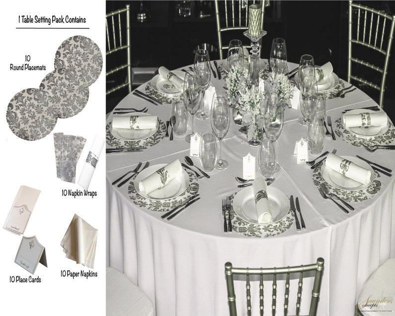 Silver Table Setting Pack for 10 People details of Contents - Etsy