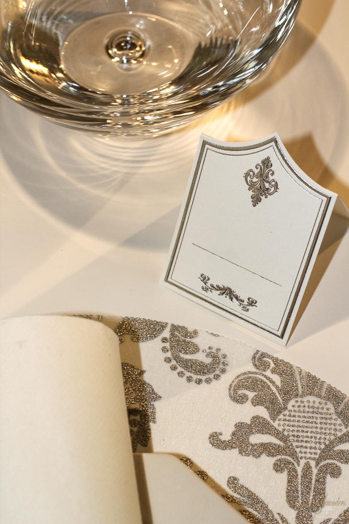 Silver Place Cards Elegance Design PACK OF 20 - Etsy