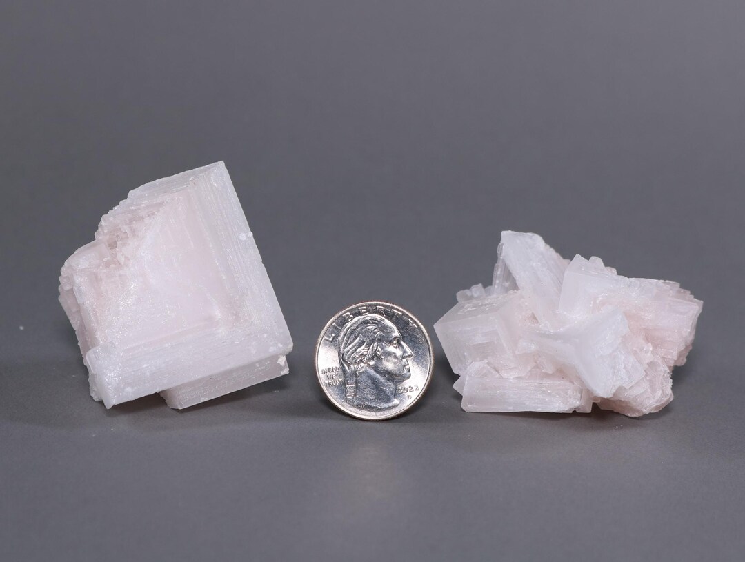 2 Light Pink Halite Crystal Clusters Trona California CA COA 6465 - Etsy