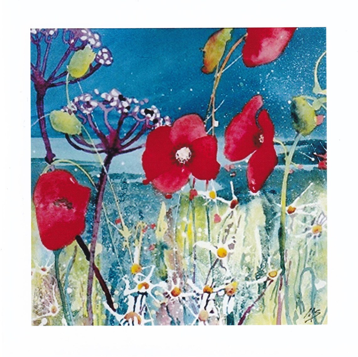 Pack of 5 Poppy Themed Cards - Etsy