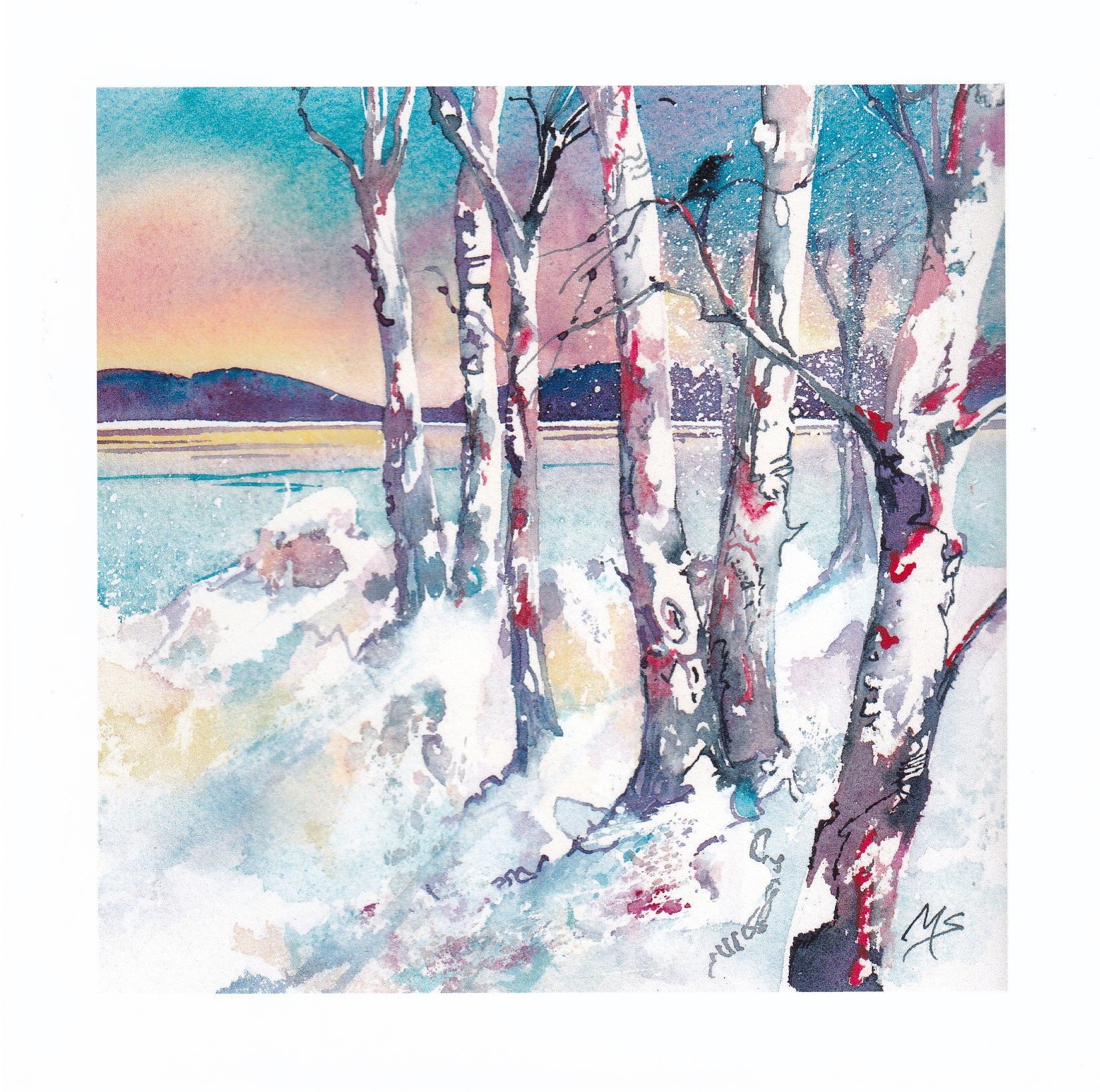 Pack of 5 Winter Themed Cards - Etsy