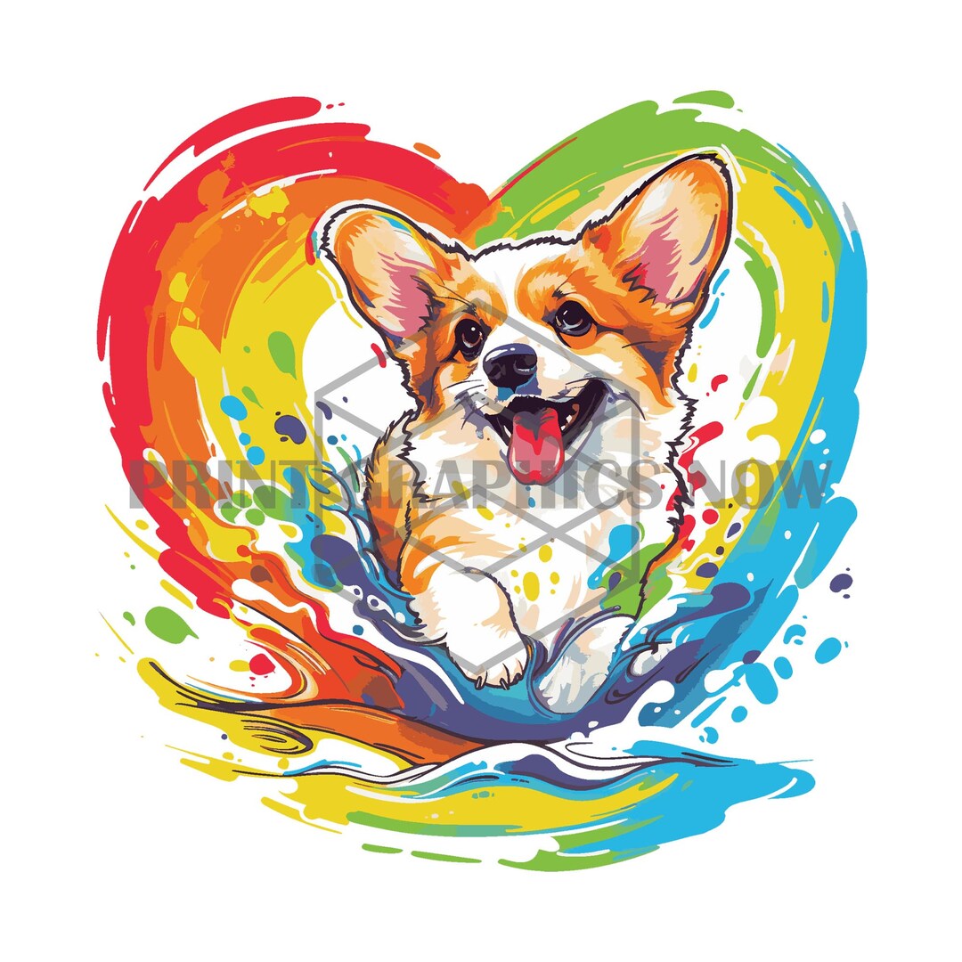 Cute Corgi Dog Clipart Illustration, Corgi Lover Gift, Digital ...