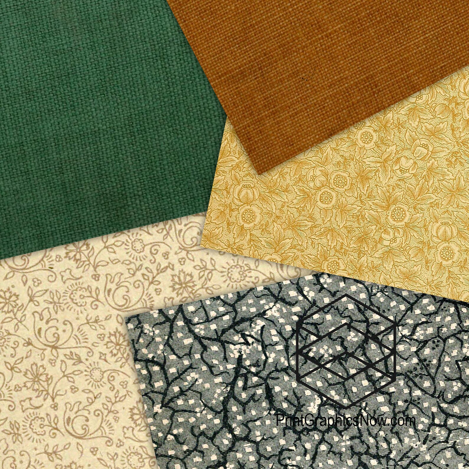 Digital Vintage Endpapers, Endsheets, Book Cover Textures Instant ...