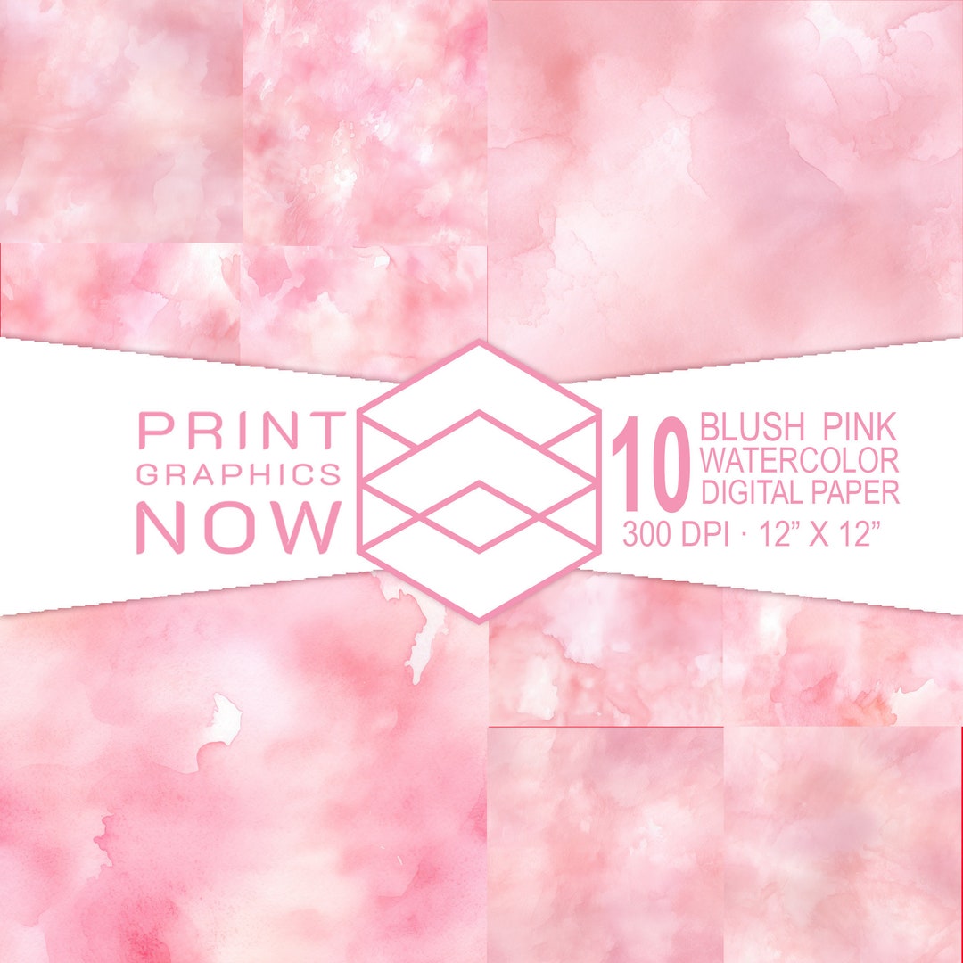 Blush Pink Watercolor Digital Paper, Blush Pink Watercolor Seamless ...