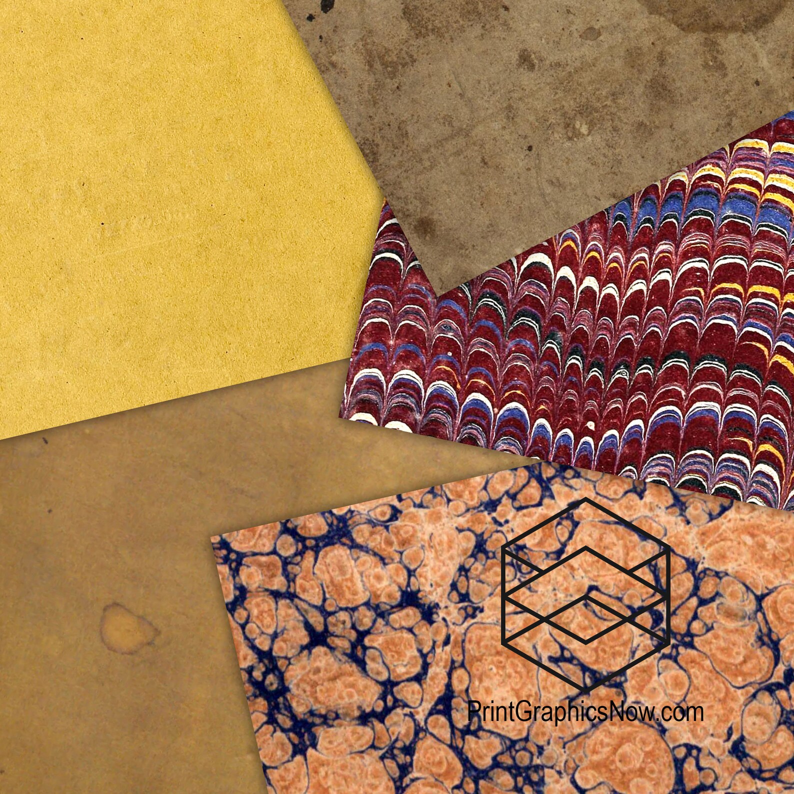 Digital Vintage Endpapers, Endsheets, Book Cover Textures Instant ...