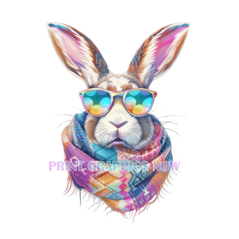 Easter Bunny Clipart Illustration, Digital Printable Rabbit Clipart ...