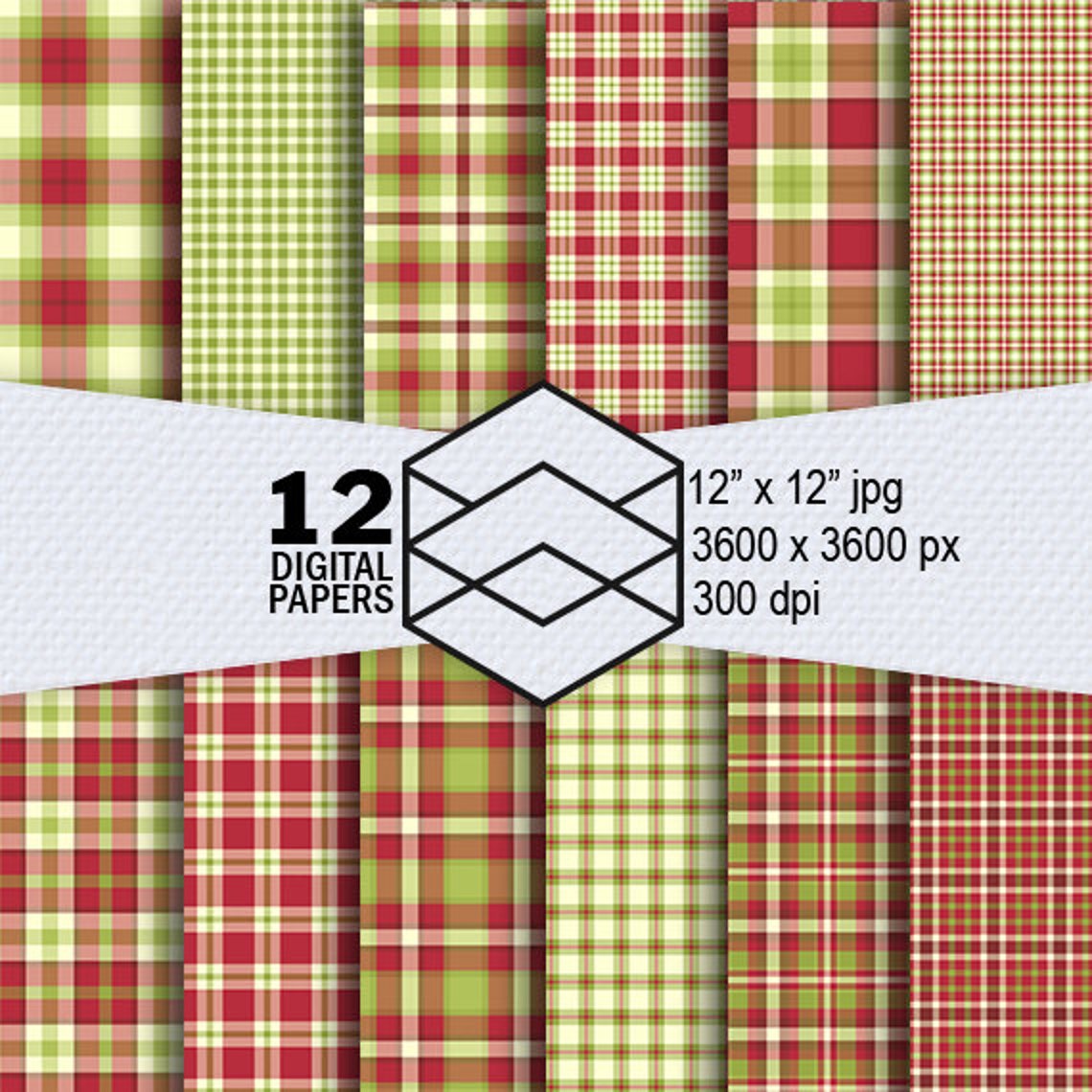 Plaid Tartan Digital Paper, Tartan Plaid Instant Download 12 Plaid ...