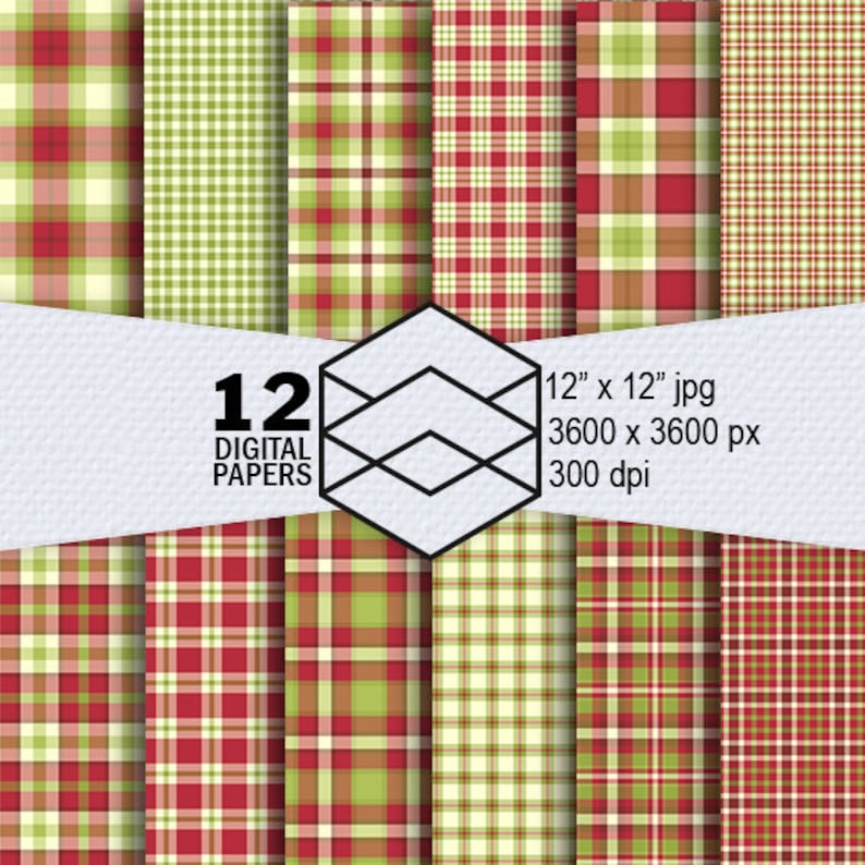 Plaid Tartan Digital Paper, Tartan Plaid Instant Download 12 Plaid ...
