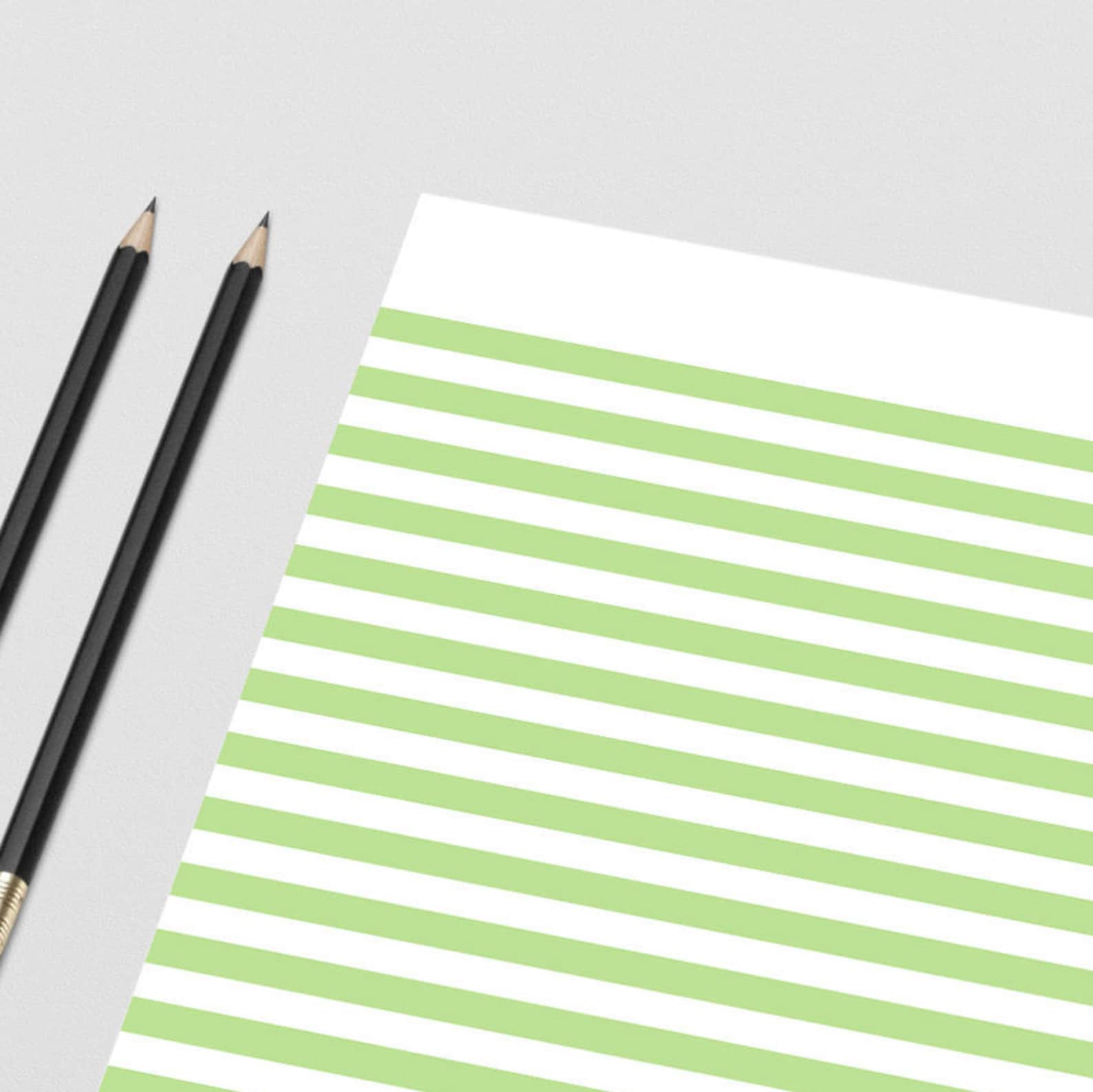 Lined Writing Paper Printable Decorative Note Paper Light Green Lined ...