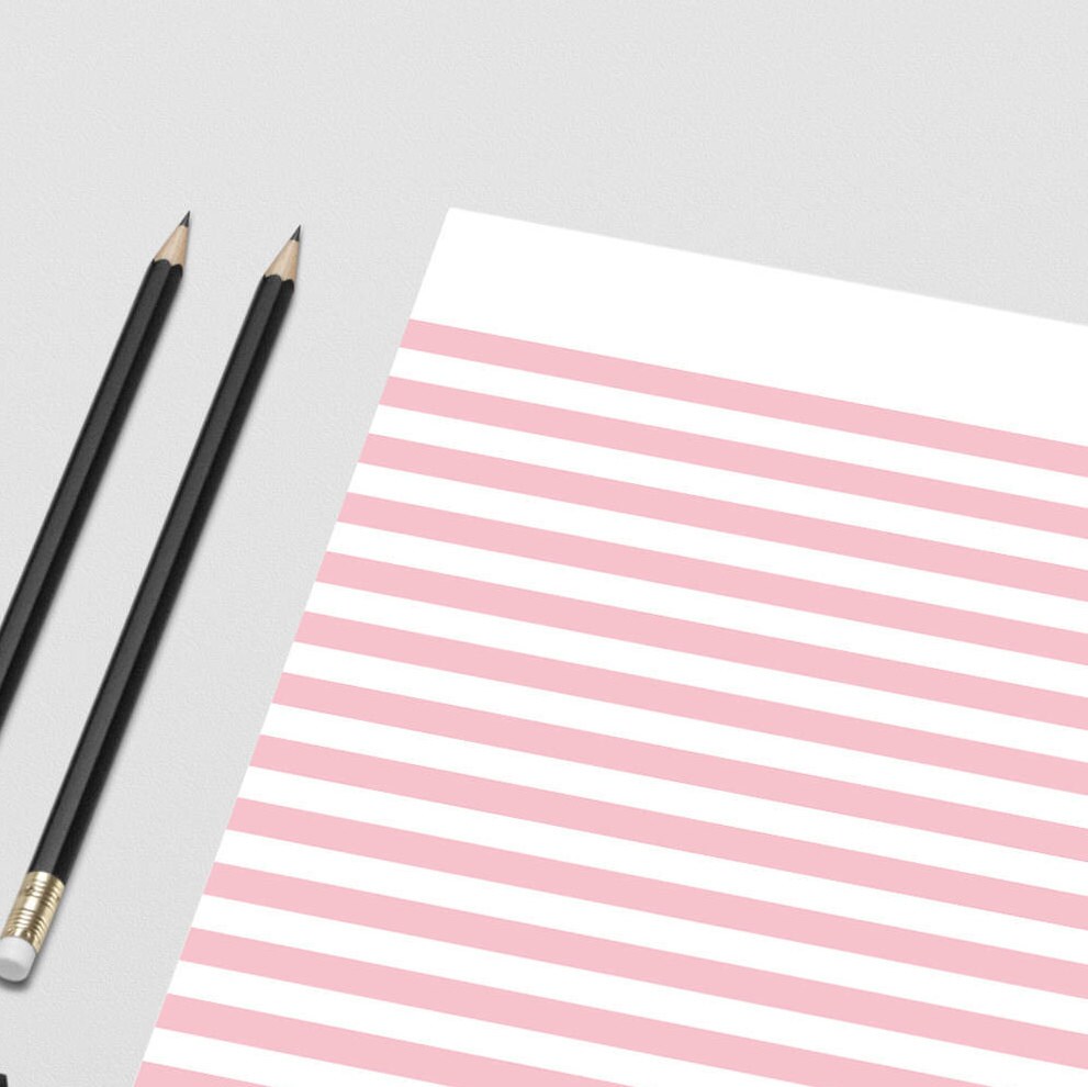 Pink Lined Writing Paper Printable Decorative Note Paper Pink Lined ...