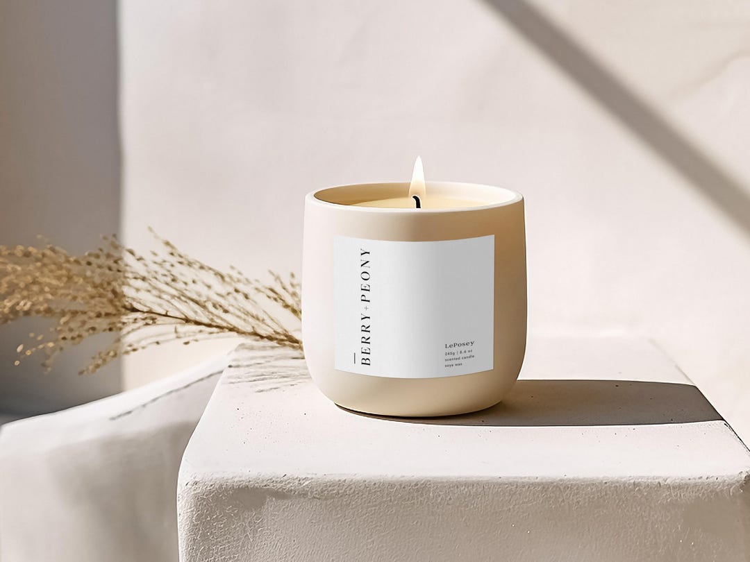 Editable Minimalist Product Label Template: Candle, Perfume (CANVA) - Etsy