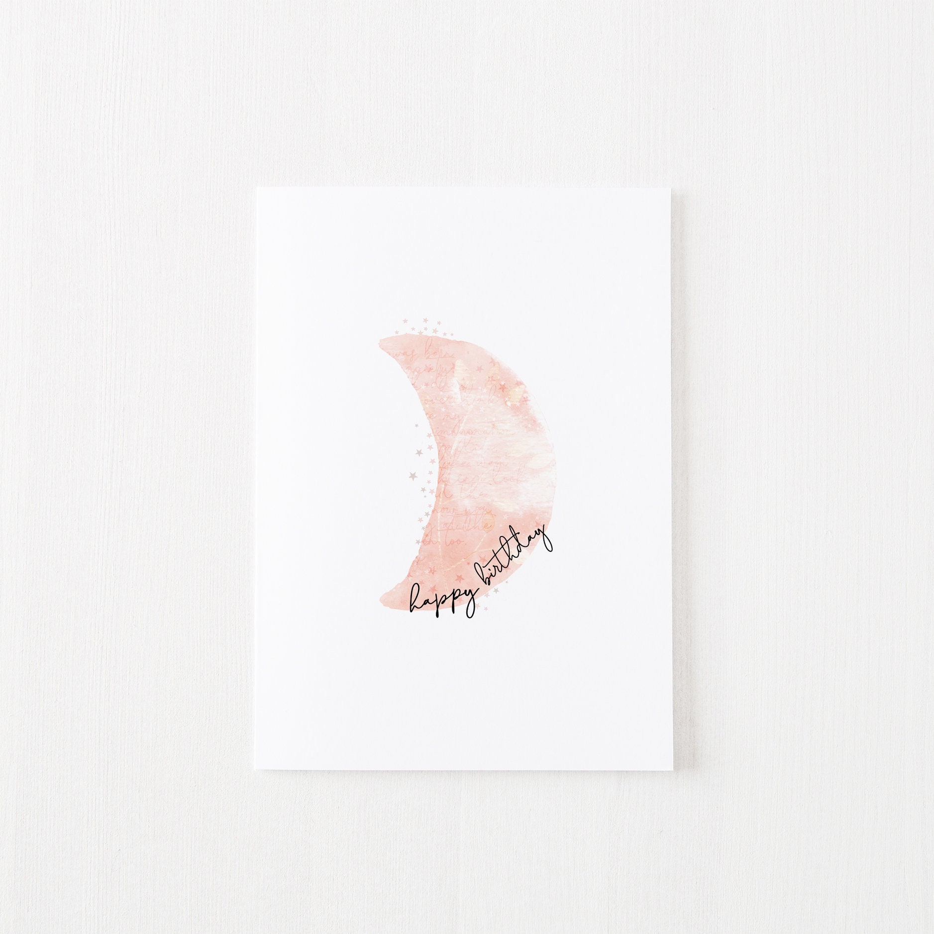 Moon Birthday Card Happy Birthday Card Moon Card Greeting - Etsy