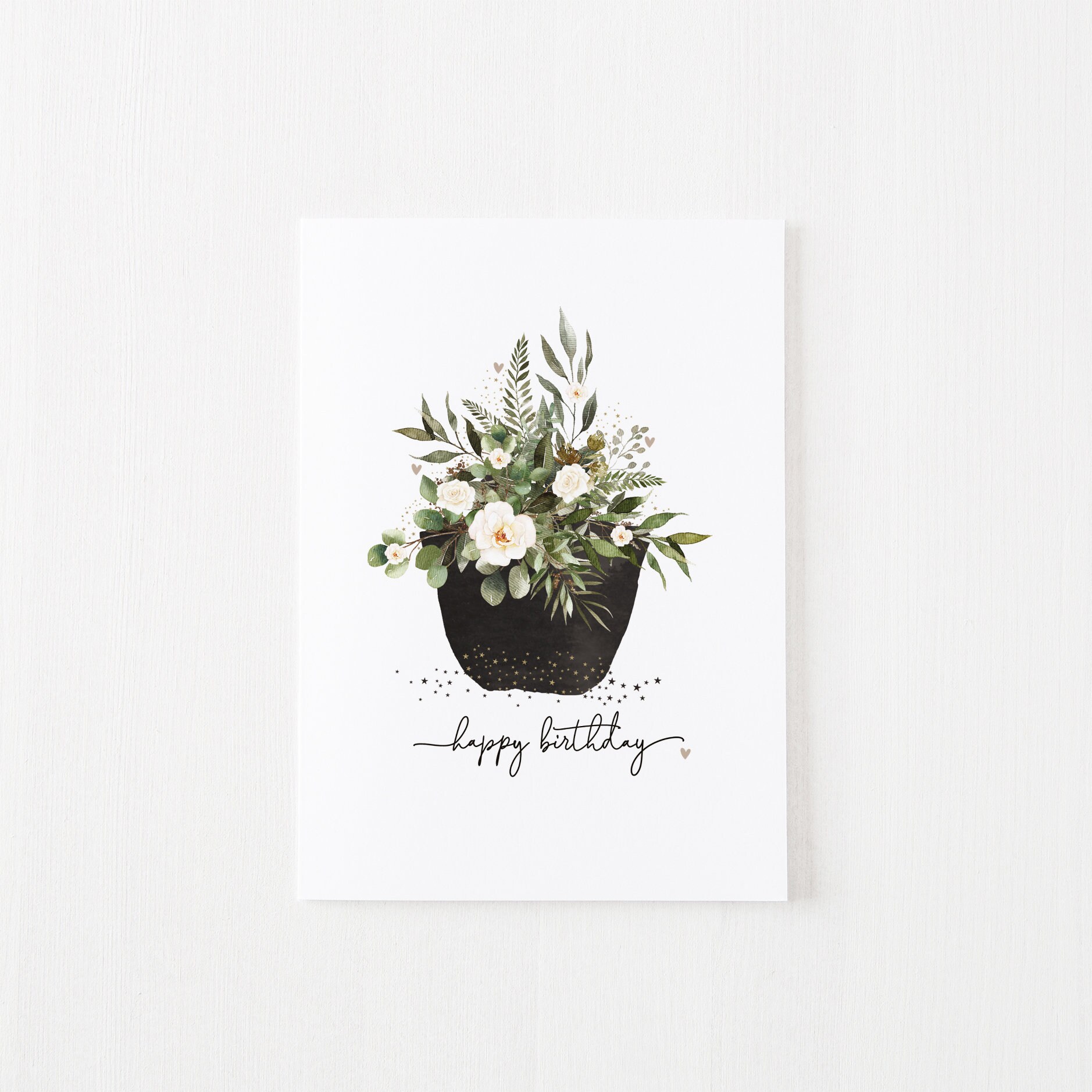 Botanical Happy Birthday Greeting Card Happy Birthday - Etsy